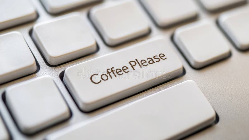A Close Up of a Coffee Please Button on the Keyboard, AI Stock Photo ...