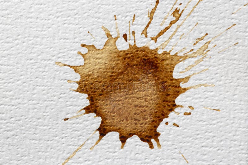 Close Up of Coffee Stain on White Paper Stock Image - Image of round ...