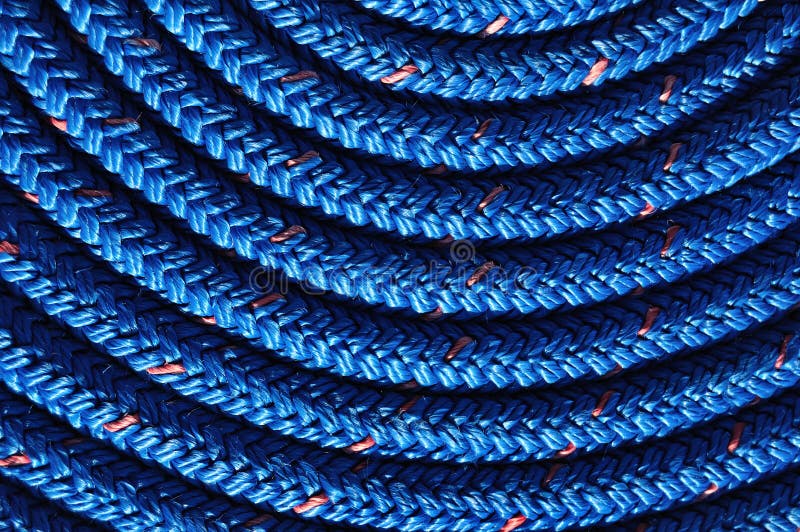 Close-up of Coiled Blue Rope Stock Image - Image of copy, cord: 9799839