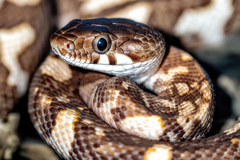 Close-up of a Coiled Rattlesnake Stock Image - Image of wildlife ...