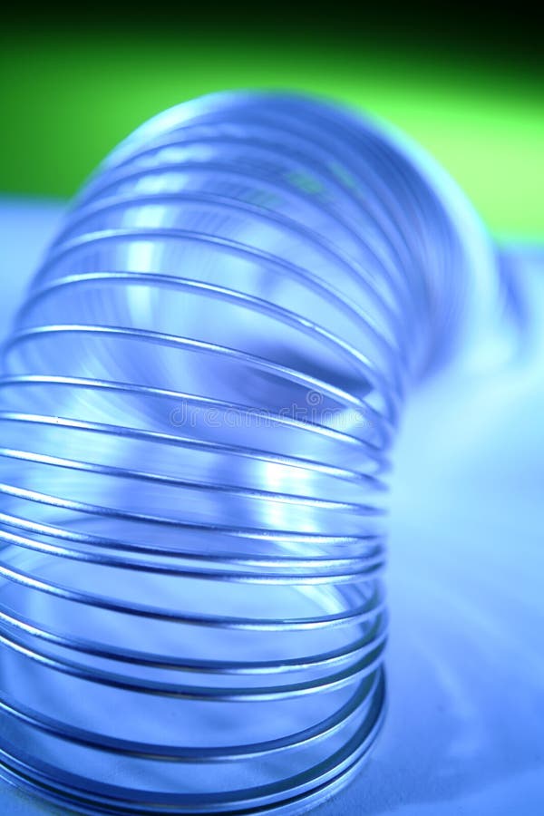 Close Up of a Coiled Spring Editorial Image - Image of coiled, blue ...