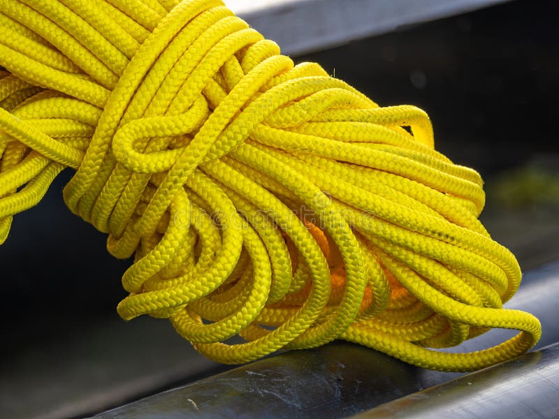 Close-Up of Rope on Black Background Stock Image - Image of strands ...