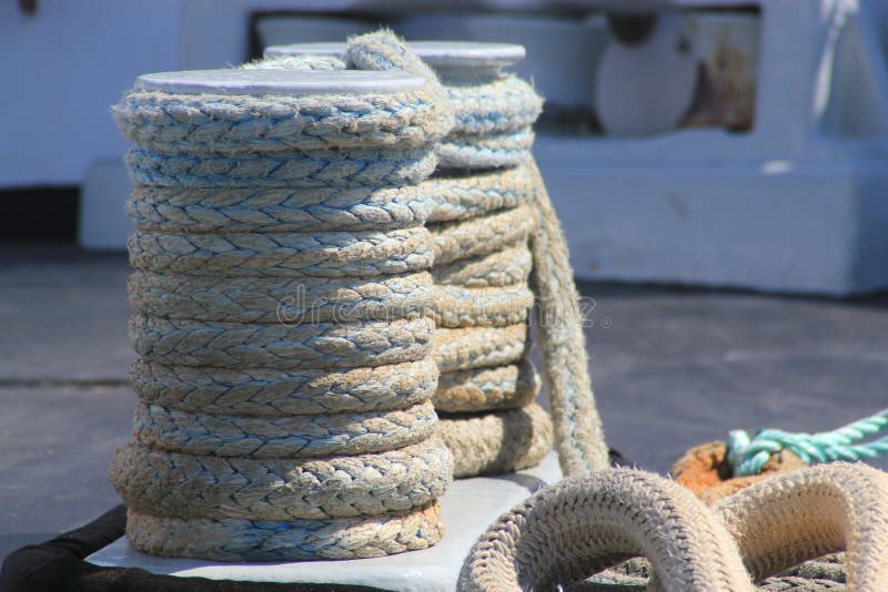 Close Up of Coils of Textured Heavy Duty Rope Stock Photo - Image of ...