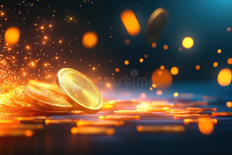 A Close-up of a Coin Falling from a Hole in a Surface with a Motion ...