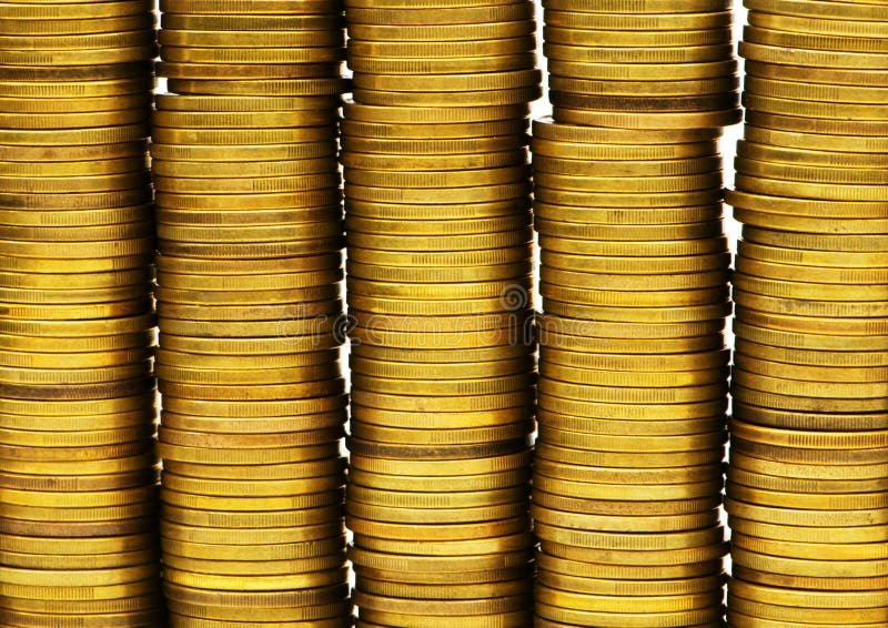 Close Up of the Coin Stacks Stock Image - Image of dime, dollar: 12169743