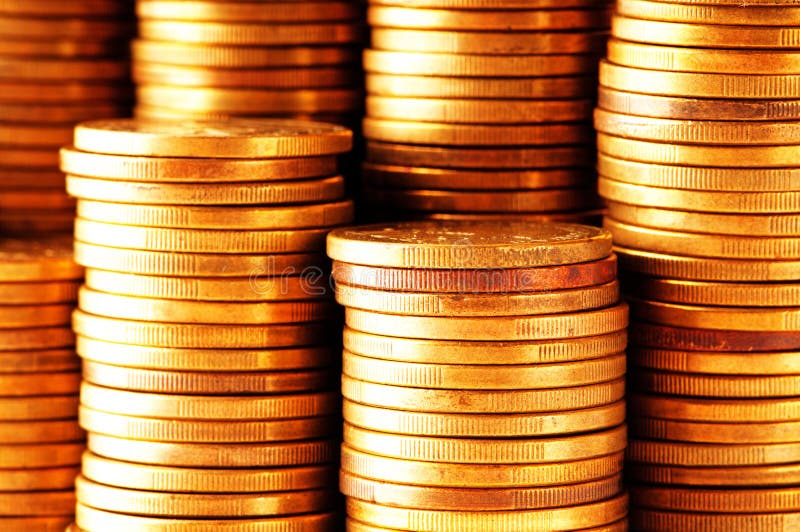 Close Up of the Coin Stacks Stock Photo - Image of coin, dime: 18355784