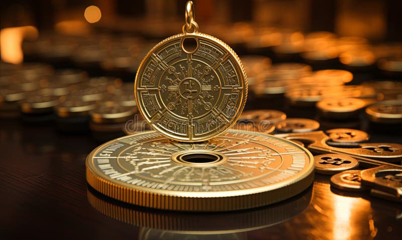 Close Up of Coin on Table stock photo. Image of financial - 325655330