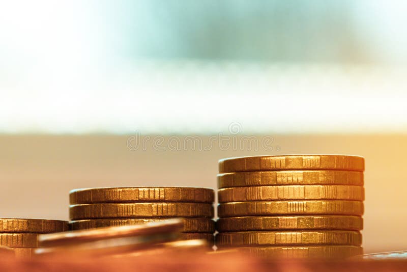 Close Up of Coins Stacked on Each Other Stock Image - Image of coin ...