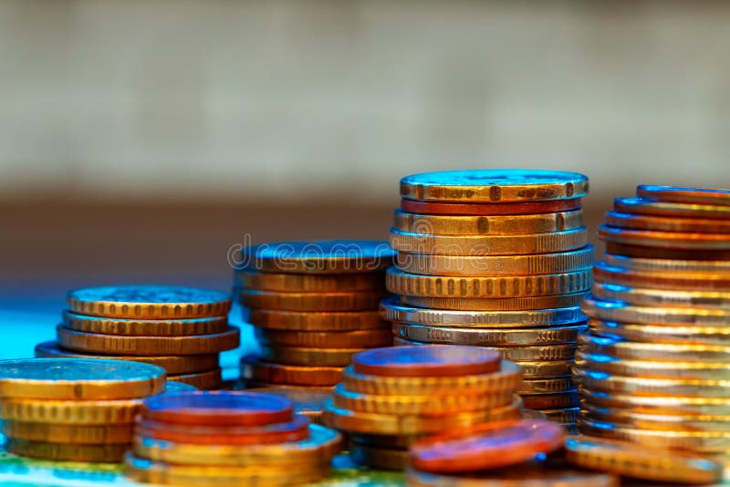 Close Up of Coins Stacked on Each Other Stock Image - Image of ...