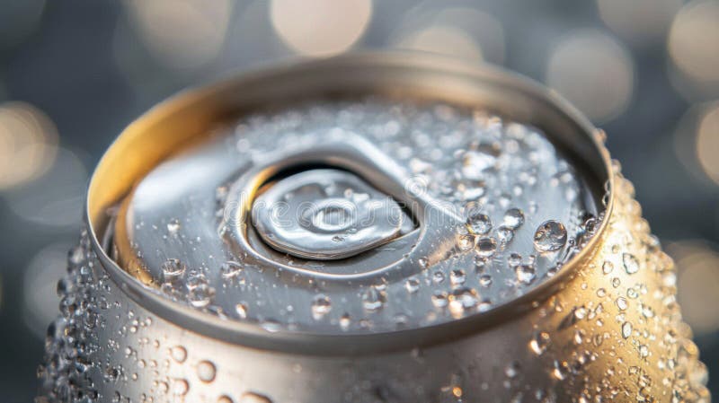Close Up of a Cold Aluminum Can with Condensation Stock Illustration ...