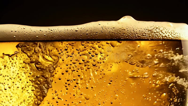 Close-up of Cold Beer with Foam and Bubbles Stock Footage - Video of ...
