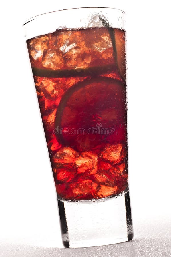 Cold Cocktail with Lemon and Champagne in Tall Glass on Backdrop of the ...