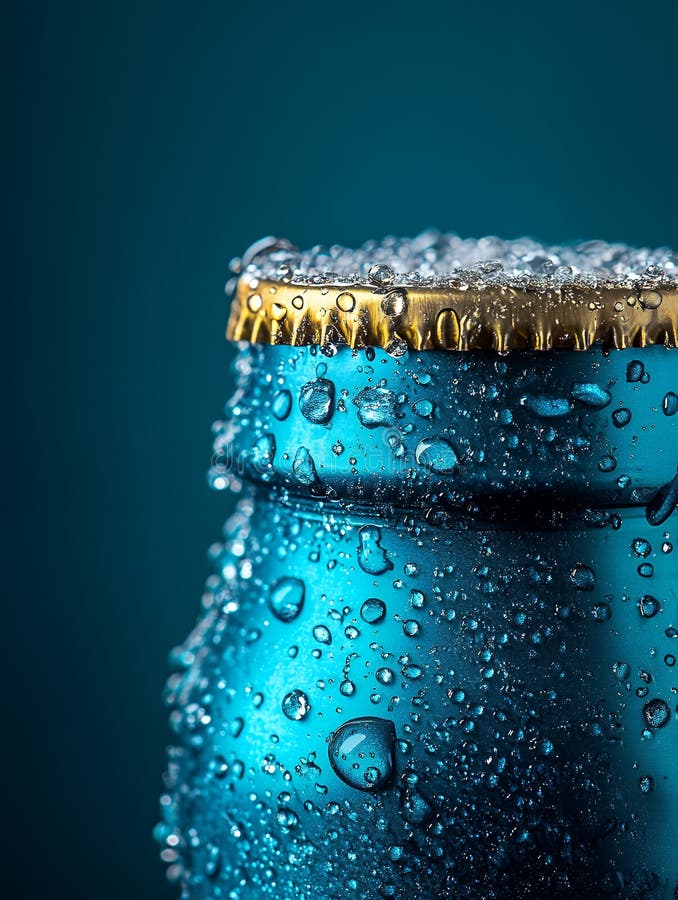 Close-up of a Cold, Sweating Beverage Can, Condensation Dripping Down ...