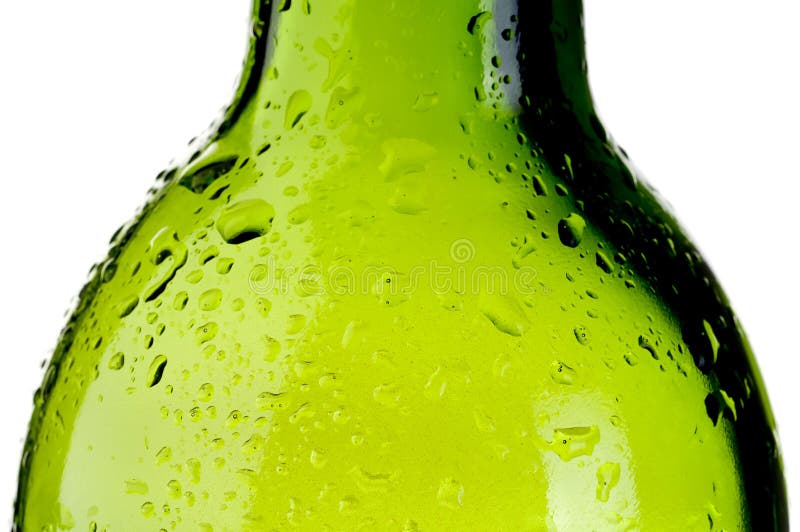 Close Up of a Cold Wet Green Bottle Stock Photo - Image of booze ...