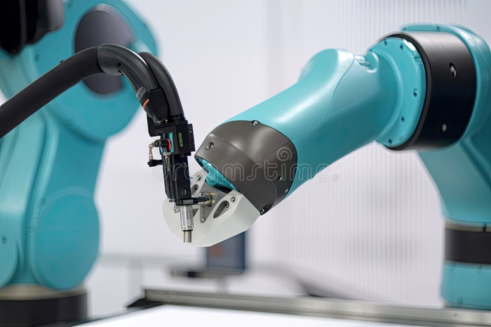 Close-up of Collaborative Robot S Arm and Wrist, Performing Precise ...