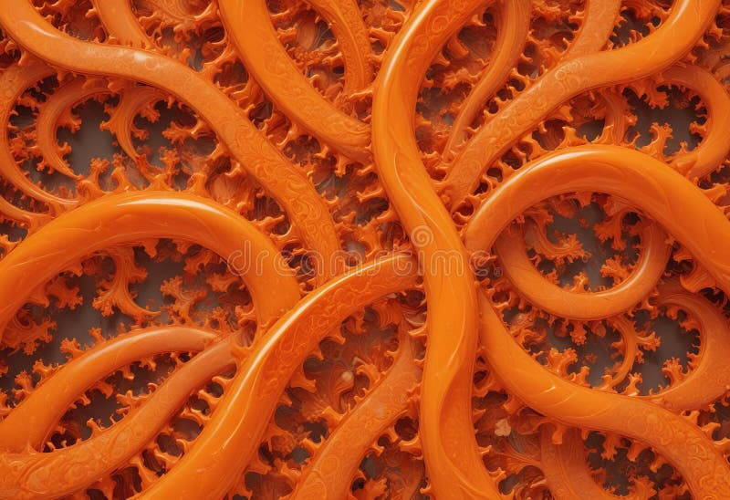 A Close Up Collage of Some Orange Plastic Objects Stock Illustration ...