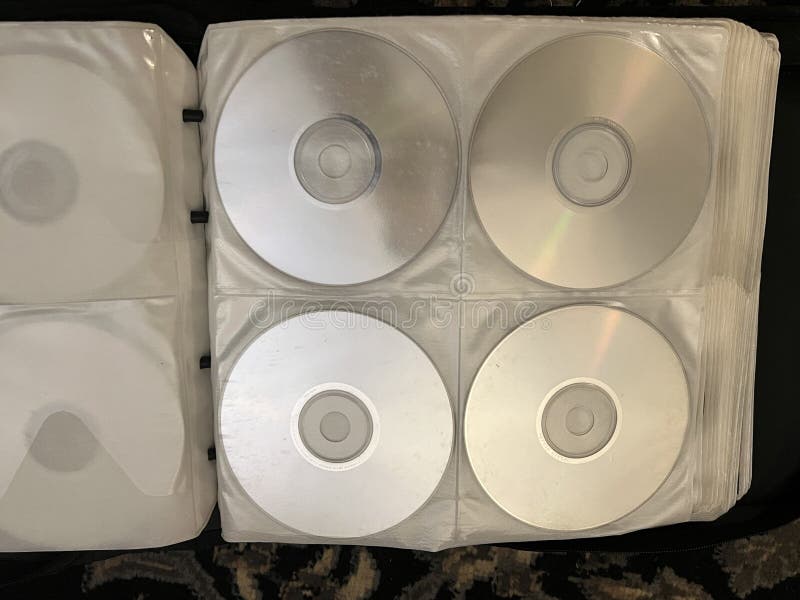 Collection of Blank CDs in Case Stock Photo - Image of backup ...