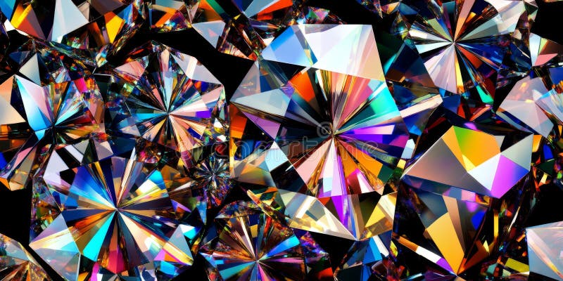 A Close-up of a Collection of Diamonds with Highly Reflective Surfaces ...