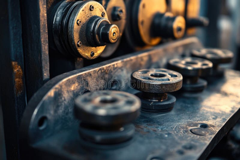 Close-up of a Collection of Metal Wheels, Suitable for Industrial or ...