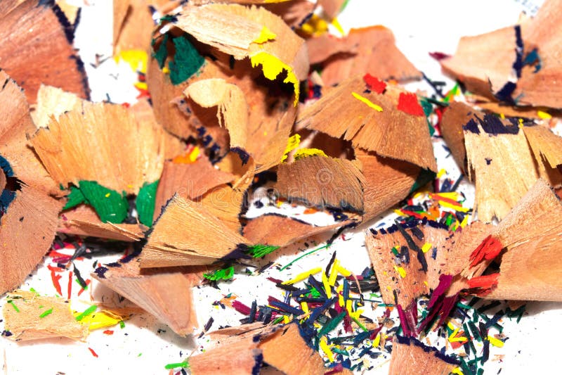 Close Up of a Collection of Pencil Sharpenings or Shavings from a ...