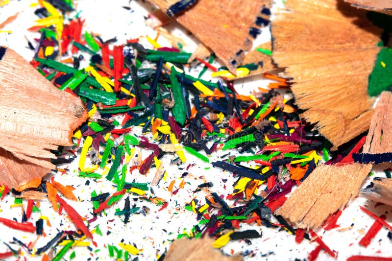 Close Up of a Collection of Pencil Sharpenings or Shavings from a ...