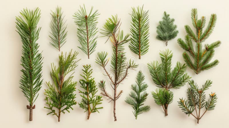 Pine Tree Branch Collection Stock Photo - Image of foliage, branches ...