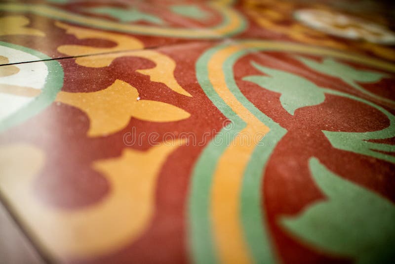 Close Up of Colonial Style Mosaic Tile Floor Stock Photo - Image of ...