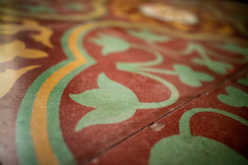 Close Up of Colonial Style Mosaic Tile Floor Stock Photo - Image of ...