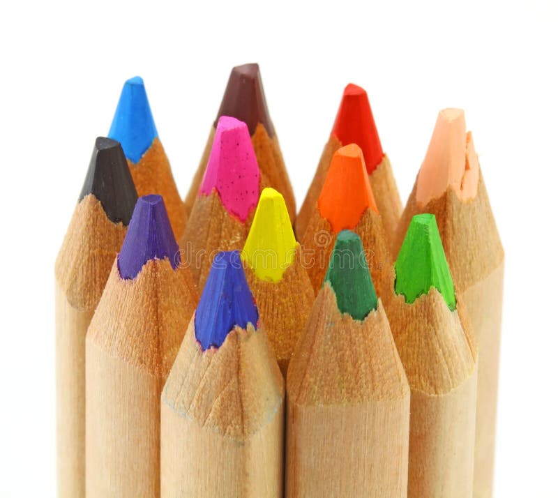 Close up of color pencils stock photo. Image of creativity - 22592122