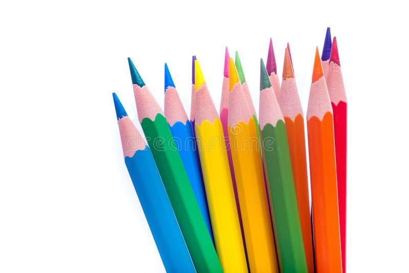 Close up of color pencils stock photo. Image of green - 43496150