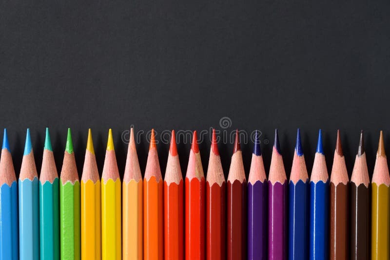 Close up. Color pencils stock image. Image of draw, paper - 260105855