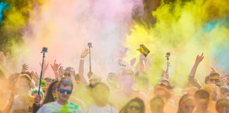 Close-up of Color Powder Marathon Editorial Stock Image - Image of blue ...