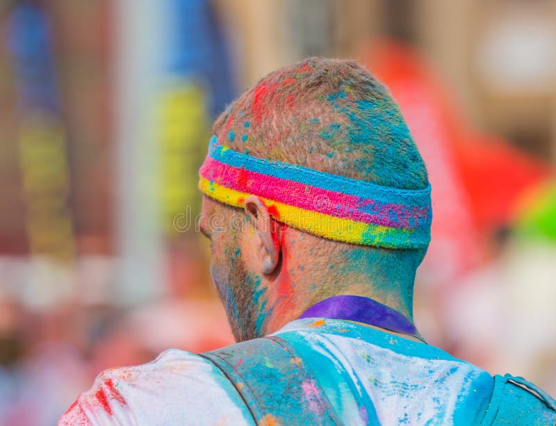 Close-up of Color Powder Marathon Editorial Stock Photo - Image of blue ...
