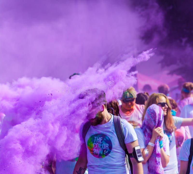 Close-up of Color Run Marathon. Editorial Photography - Image of person ...