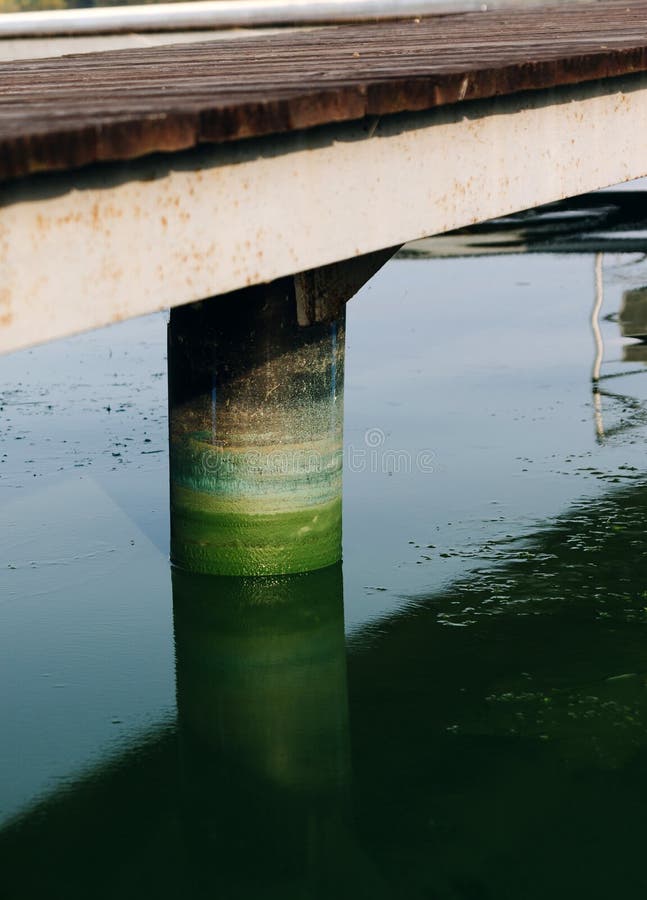 Close Up Colored Column of River Bridge Pier Stock Photo - Image of ...