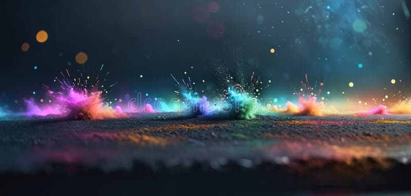 Close-up of Colored Dust Particles are Whirled Up and Released into the ...