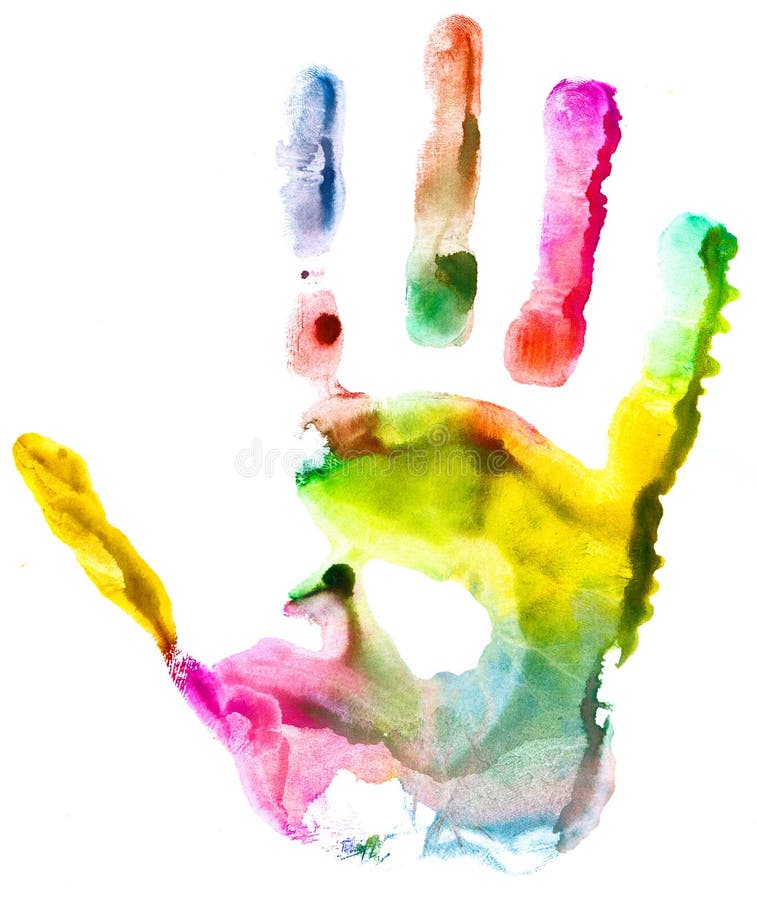 Handprint in Vibrant Colors of the Rainbow Stock Vector - Illustration ...