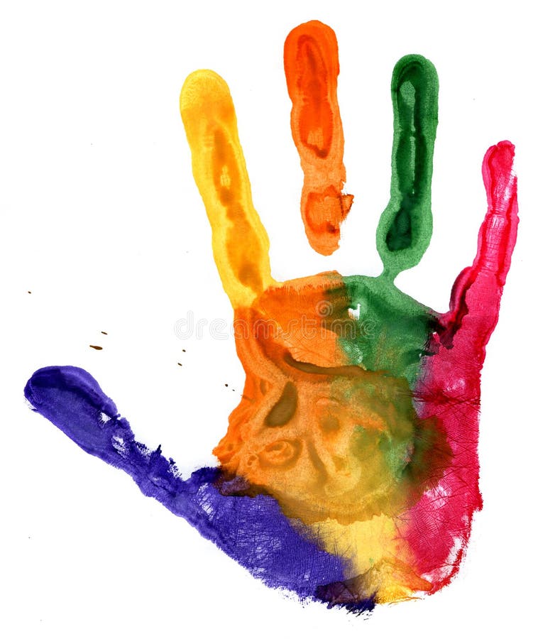 Hand Print Color Art Craft Trace Paint Stock Illustration ...
