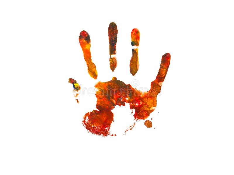 Close Up of Colored Hand Print Stock Image - Image of element, dirty ...