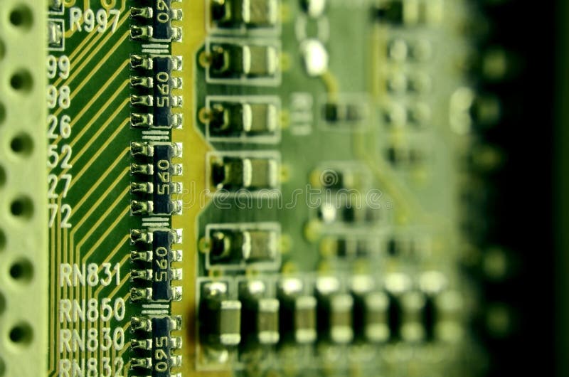 Close Up of Colored Micro Circuit Board. Abstract Technology Background ...