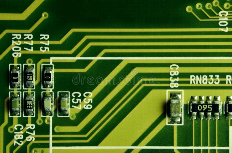 Close Up of Colored Micro Circuit Board. Abstract Technology Background ...