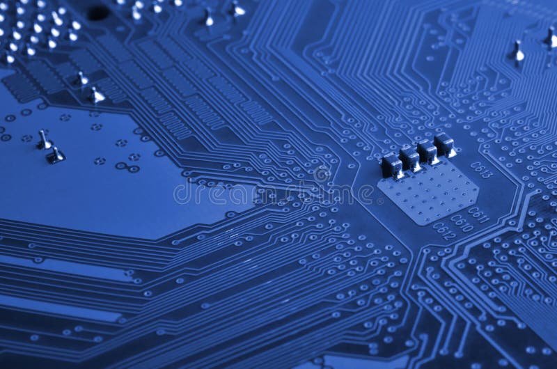 Close Up Of Colored Micro Circuit Board. Abstract Technology Background ...