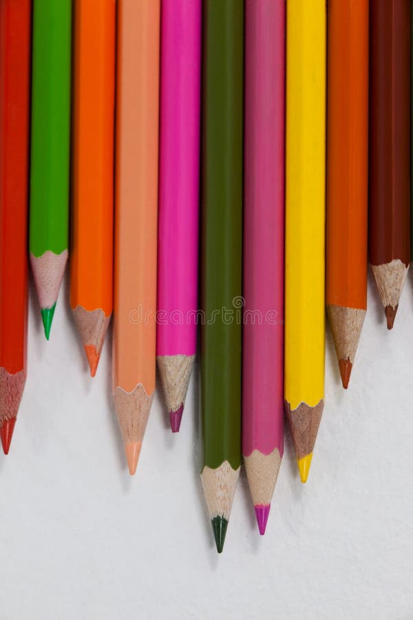 Close-up of Colored Pencils Arranged in a Wave Pattern Stock Photo ...