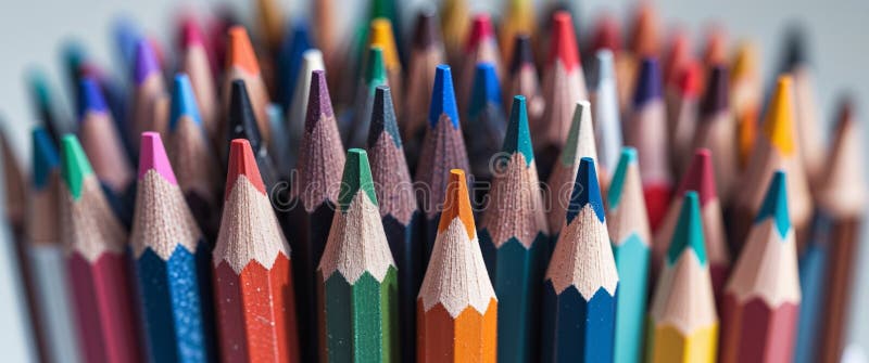 Close Up of Colored Pencils Showing Different Colors and Lead Stock ...