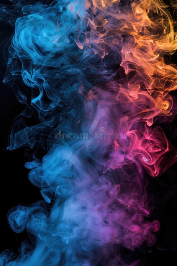 Close Up of Colored Smoke on Black Background. Ideal for Abstract ...