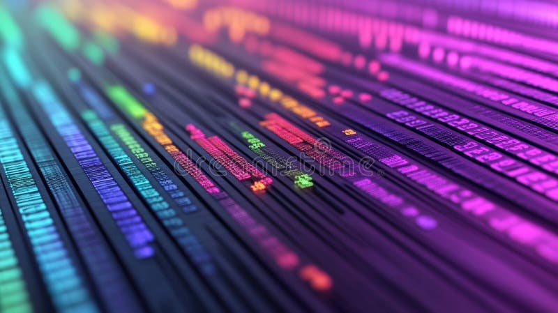 A Close Up of a Colorful Barcode with Many Different Colors, AI Stock ...