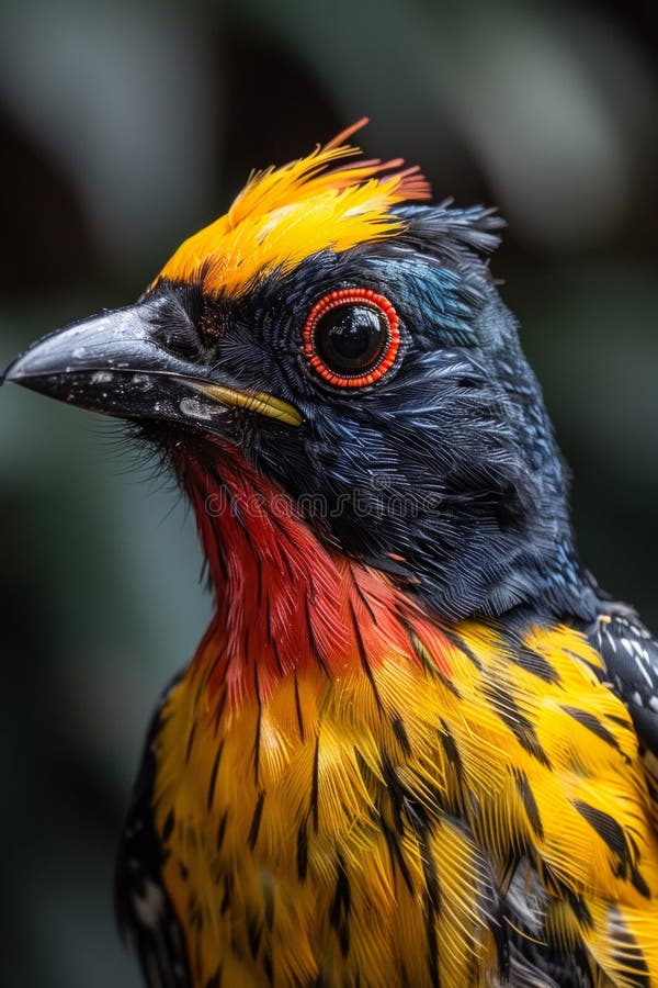 A Close Up of a Colorful Bird with Bright Red Eyes, AI Stock Image ...