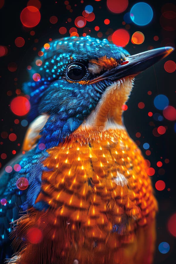 A Close Up of a Colorful Bird with Dots on it, AI Stock Image - Image ...
