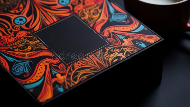 A Close Up of a Colorful Box with an Ornate Design, AI Stock Photo ...