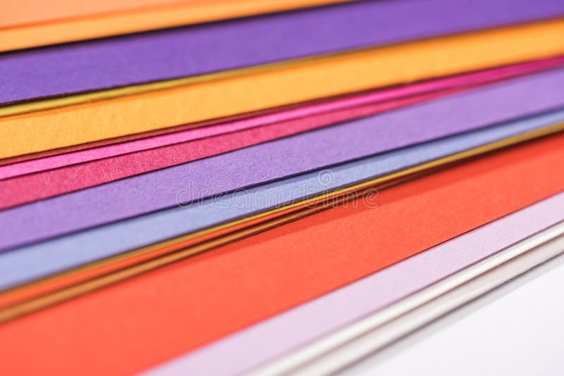 Close Up of Colorful, Bright and Blank Papers. Stock Image - Image of ...